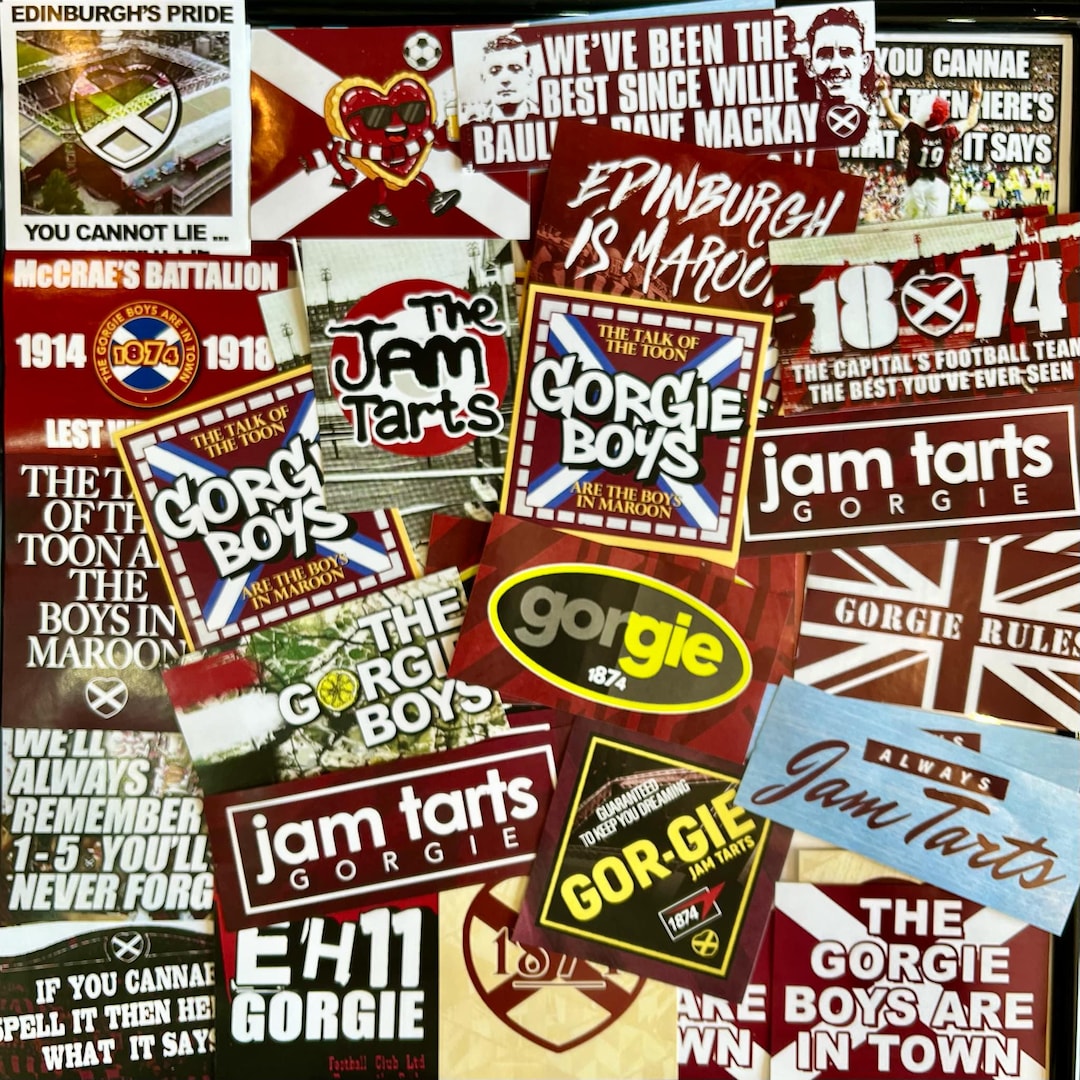 100 X Heart of Midlothian Stickers - Based on HMFC HHGH Gorgie Hearts ...