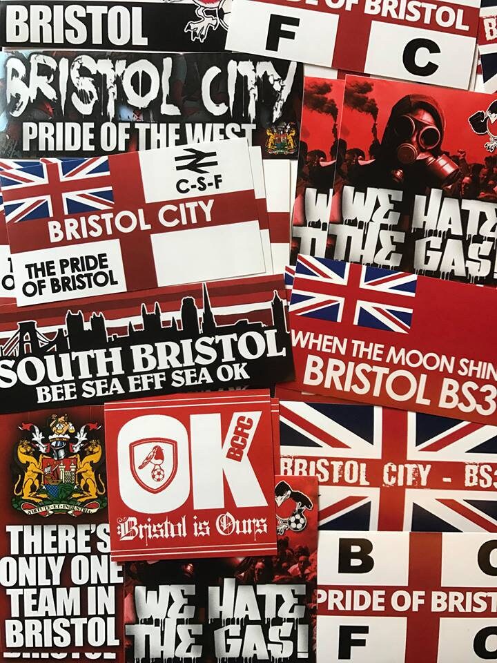 100 X Bristol City Stickers Based on Poster Shirt Scarf Pin | Etsy UK