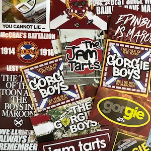 100 X Heart of Midlothian Stickers - Based on HMFC HHGH Gorgie Hearts ...