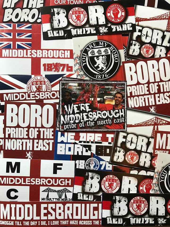 100 X Middlesbrough Stickers Based on Poster Shirt Scarf Pin | Etsy UK