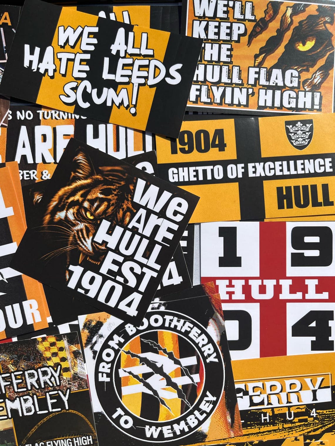 100 X Hull City Stickers - Based on Boothferry Tigers Poster Football ...