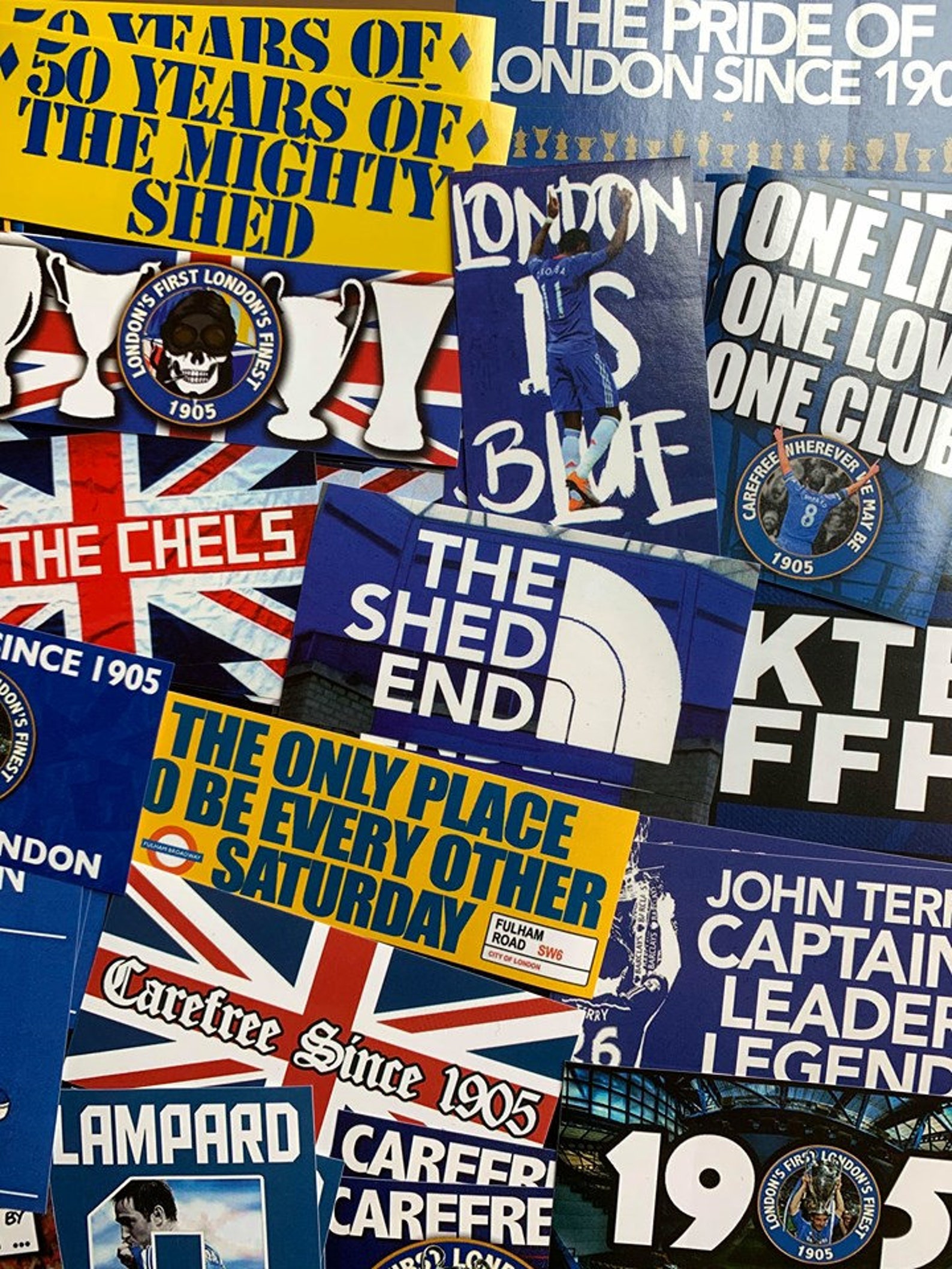 100 X Chelsea Stickers Based on Poster Pin Badge Flag Scarf - Etsy UK