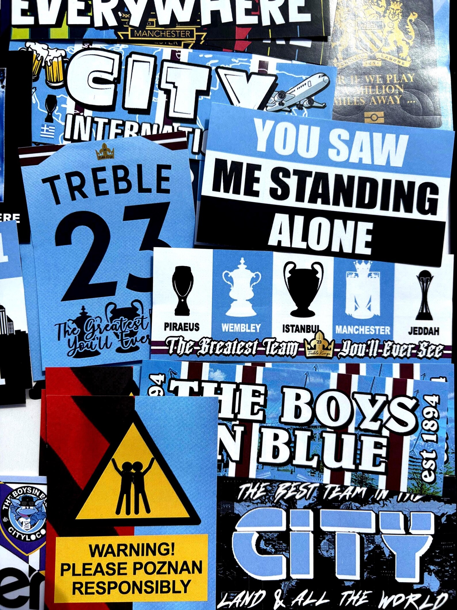 100 X Manchester City Stickers - Based on MCFC Rodri Istanbul South ...