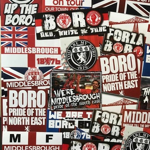 100 X Middlesbrough Stickers - Based on Poster Shirt Scarf Pin Badge ...