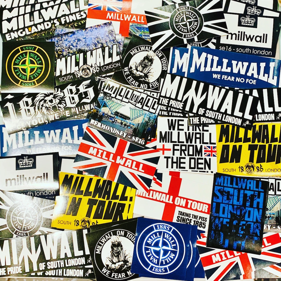 100 X Milwall Stickers - Based on Poster Shirt Scarf Pin Badge ...