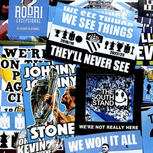 100 X Manchester City Stickers - Based on MCFC Rodri Istanbul South ...