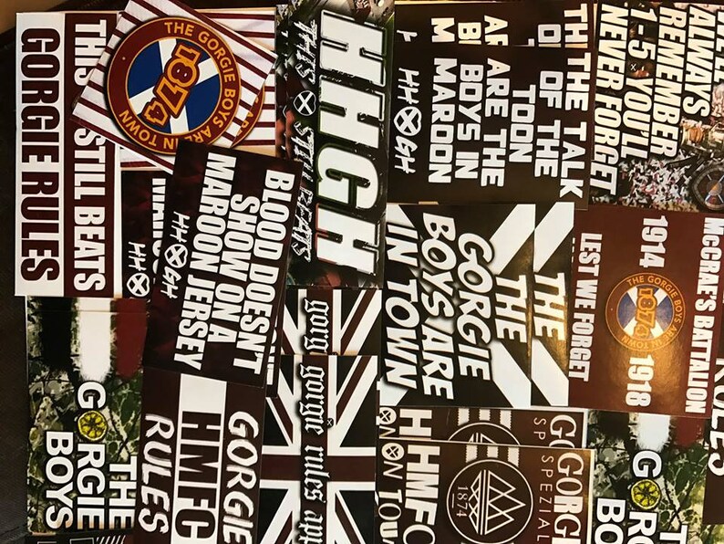 100 X Heart of Midlothian Stickers Based on HMFC HHGH Hearts - Etsy UK