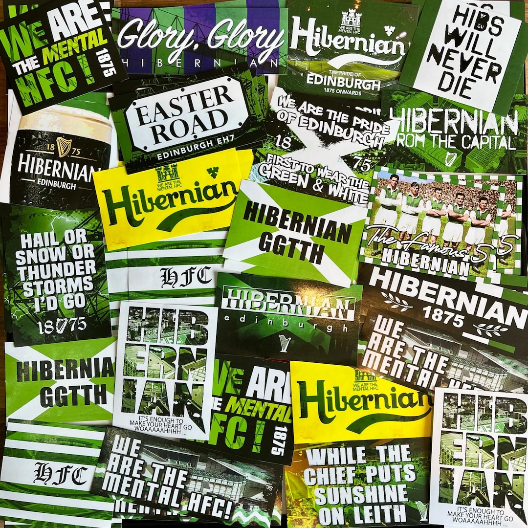 100 X Hibs Stickers - Based on Hibernian Easter Road Hibees Edinburgh ...