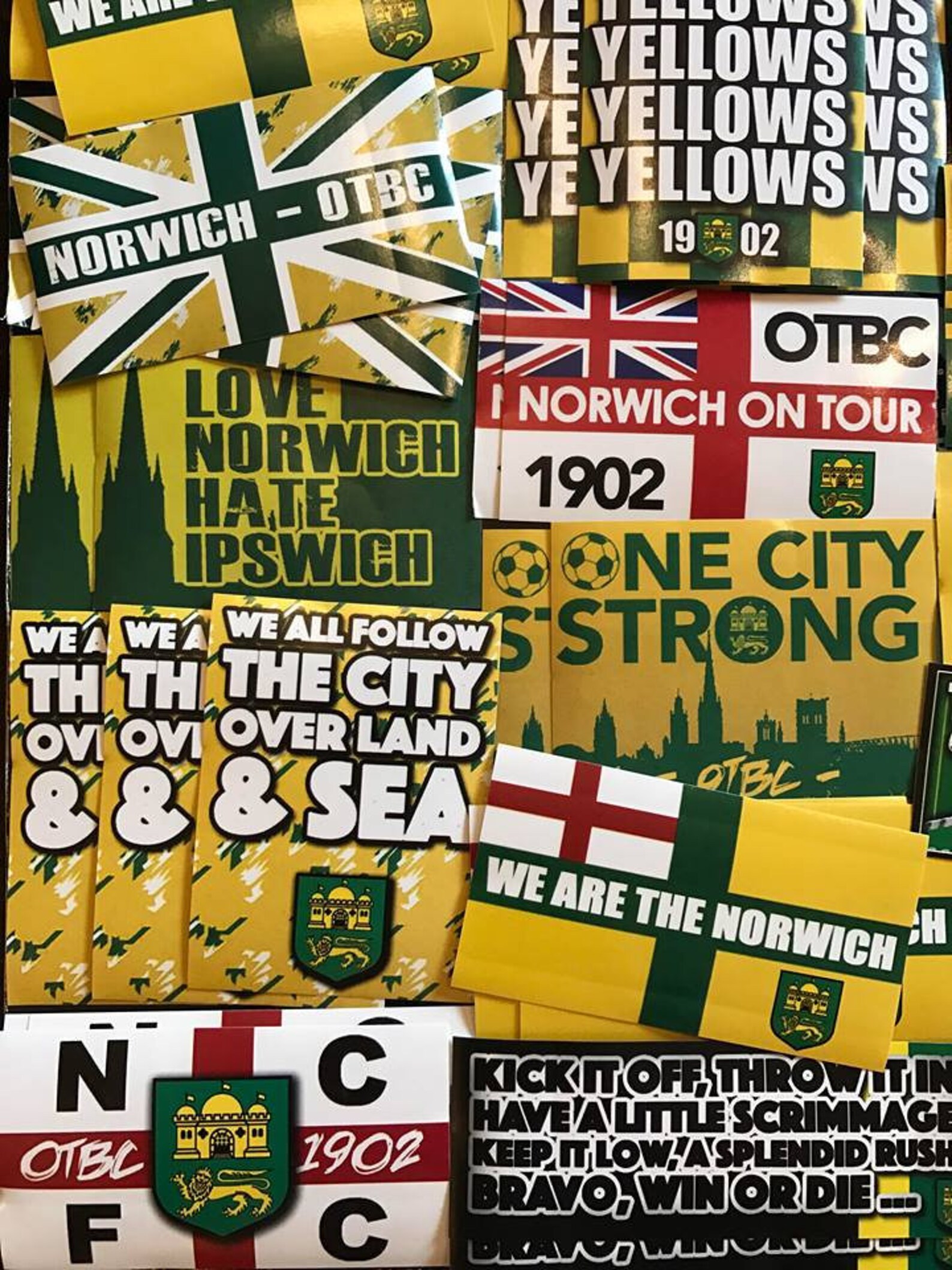 100 X Norwich City Stickers Based on Poster Shirt Scarf Pin - Etsy