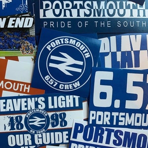 100 X Portsmouth Stickers - Based on Poster Shirt Scarf Pin Badge ...