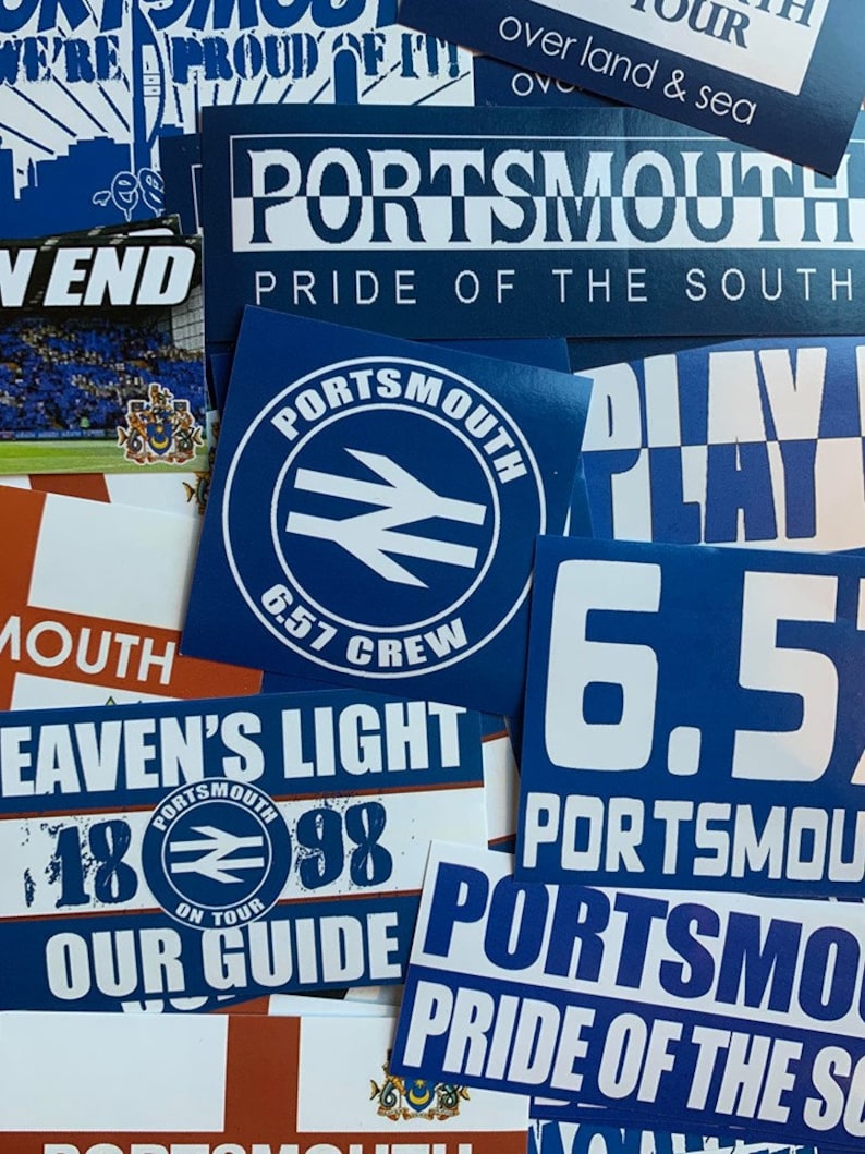 100 X Portsmouth Stickers Based on Poster Shirt Scarf Pin | Etsy UK
