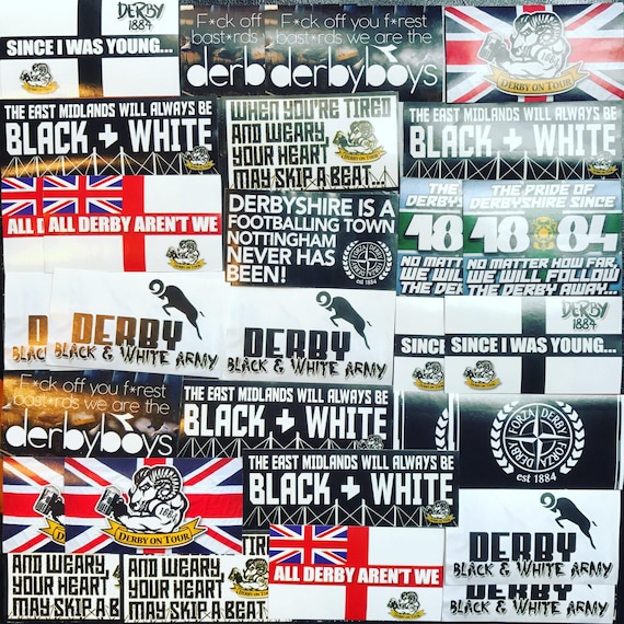 100 X Derby County Stickers Based on Poster Shirt Scarf Pin | Etsy UK