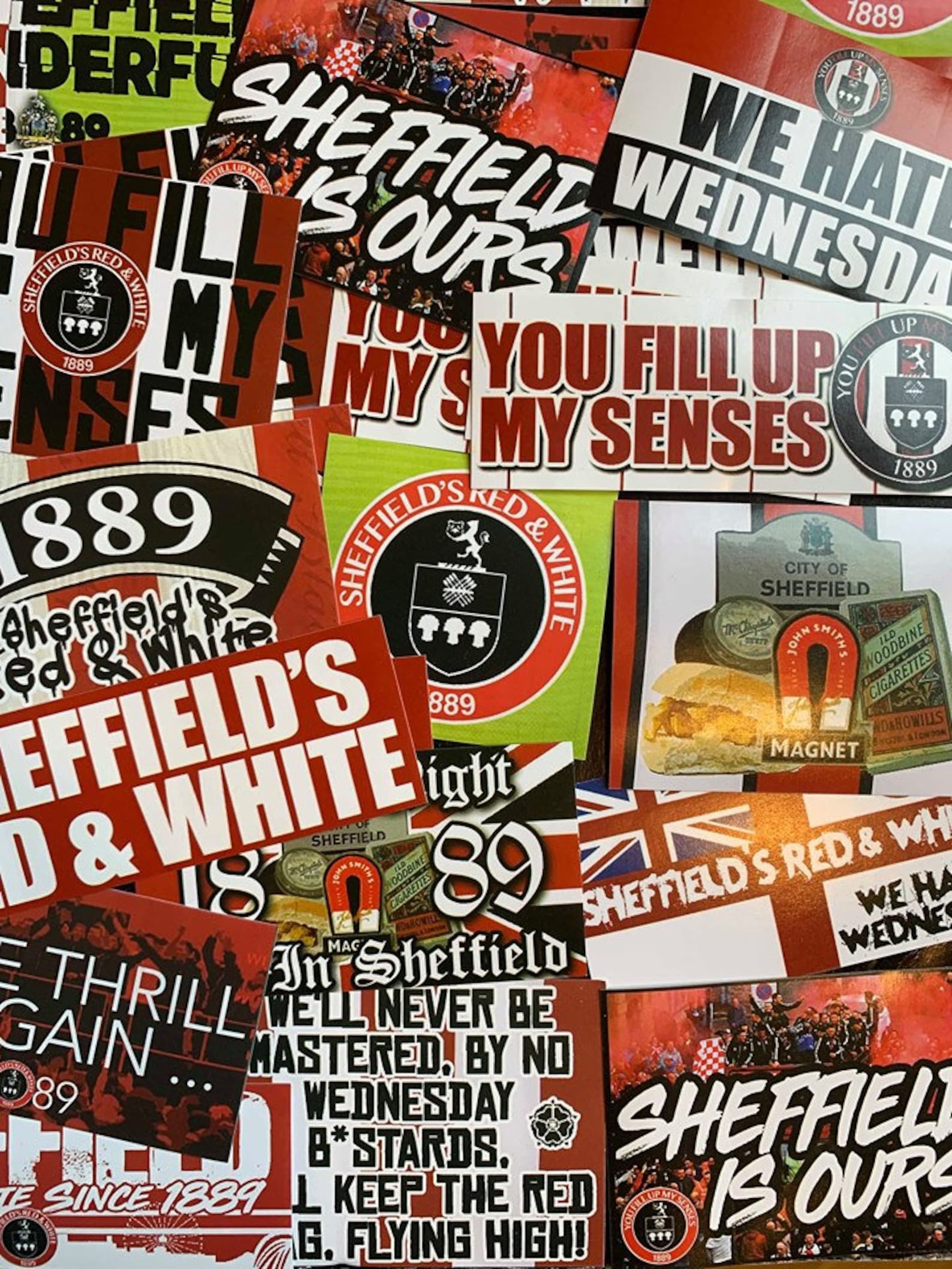 100 X Sheffield United Stickers Based on Fans Bramall Lane - Etsy