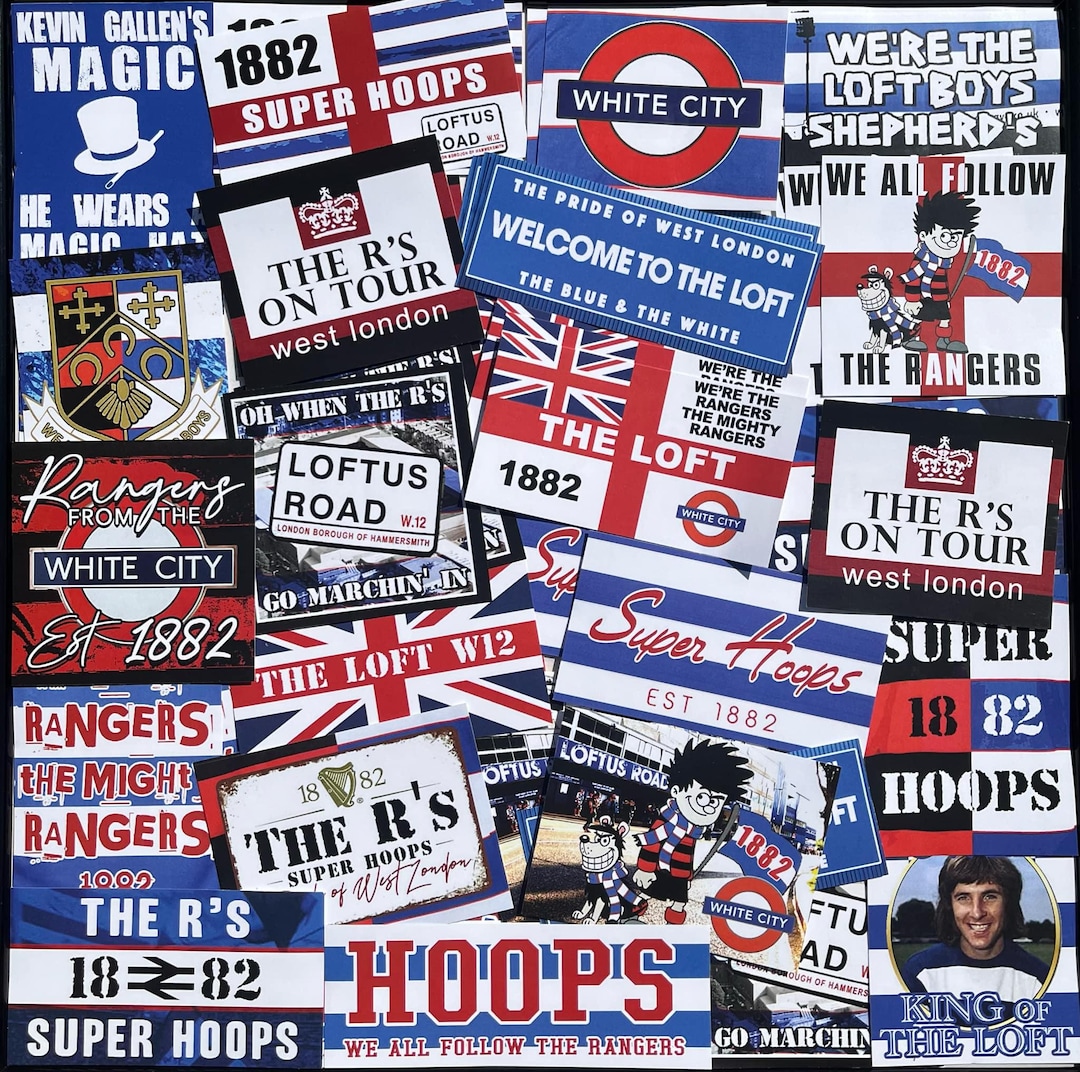 100 X QPR Stickers - Based on Queens Park Rangers Loftus Road Poster ...