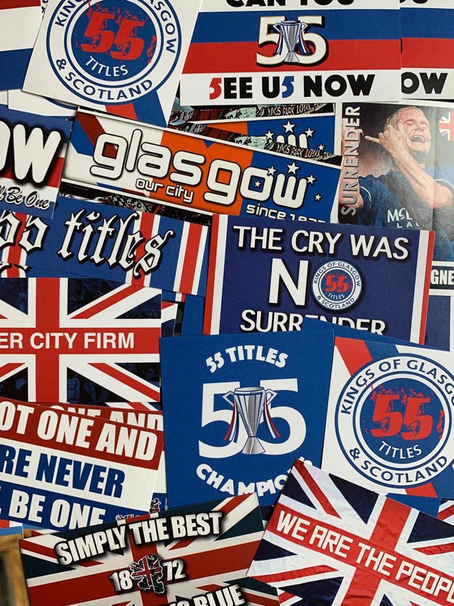 100 X Glasgow Rangers Stickers Based on Ultras Shirt Adidas - Etsy