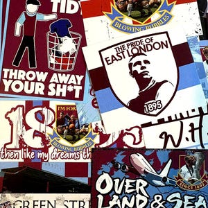 100 X West Ham Stickers - Based on Hammers Banner Programme Boleyn ...