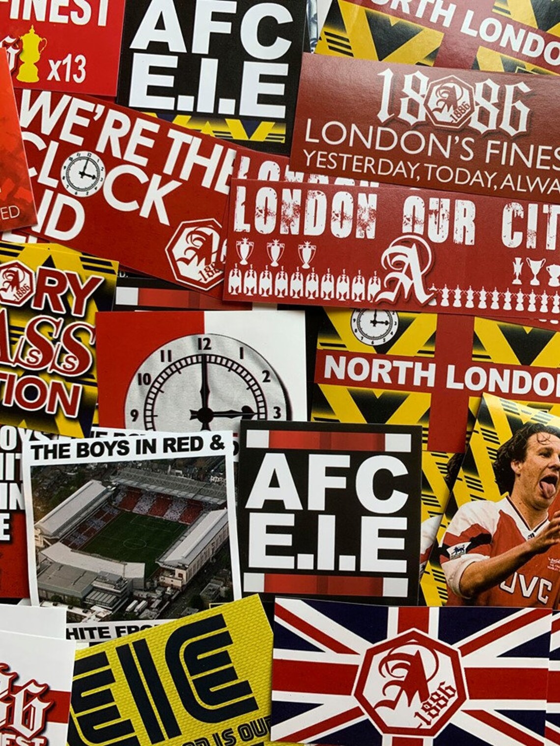 100 X Arsenal FC Stickers Based on Scarf Shirt Banner - Etsy