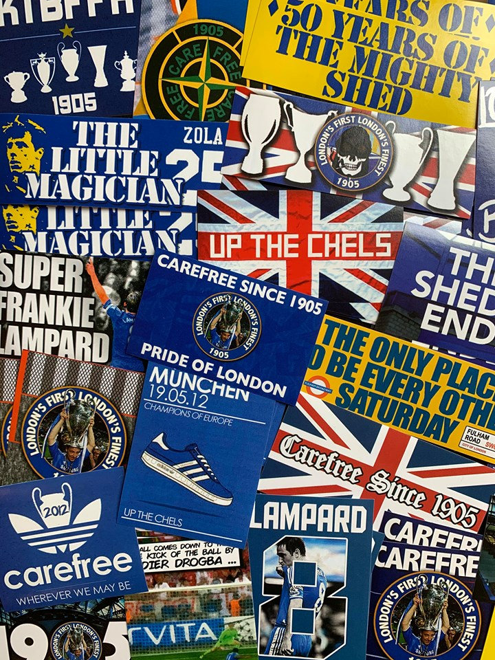 100 X Chelsea Stickers Based on Poster Pin Badge Flag Scarf | Etsy UK