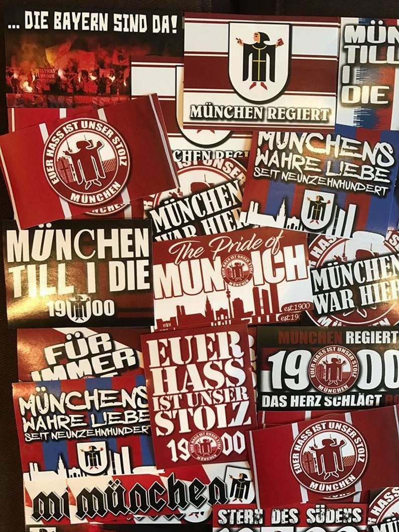 100 X Bayern München Stickers Inspiriert Von FCB Aufkleber Fahne Flagge ...