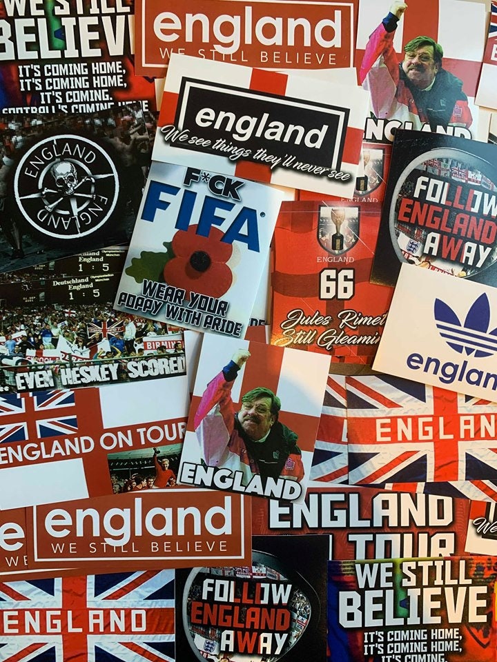 100 X England Stickers Based on Poster Shirt Scarf Pin Badge - Etsy UK