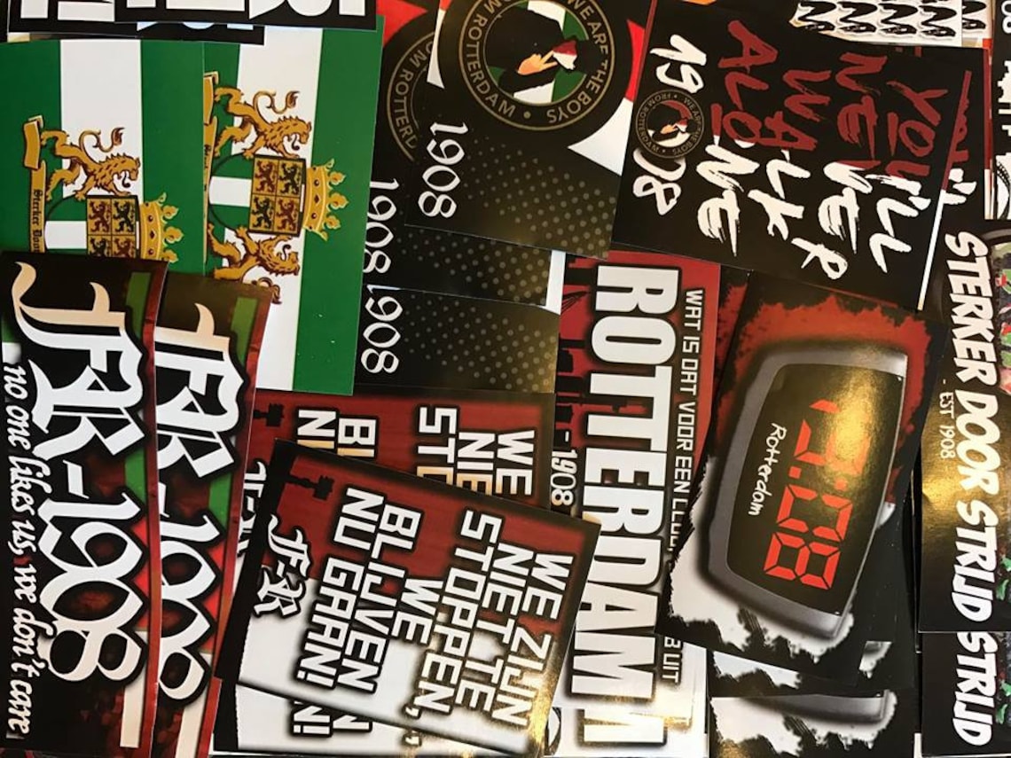 100 x Feyenoord Rotterdam Stickers geïnspireerd door Vlagg | Etsy
