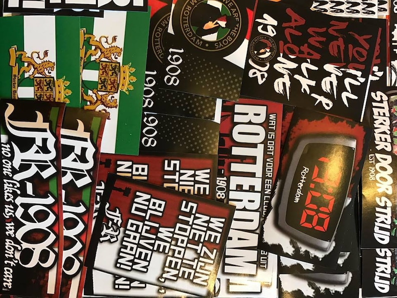 100 x Feyenoord Rotterdam Stickers geïnspireerd door Vlagg | Etsy