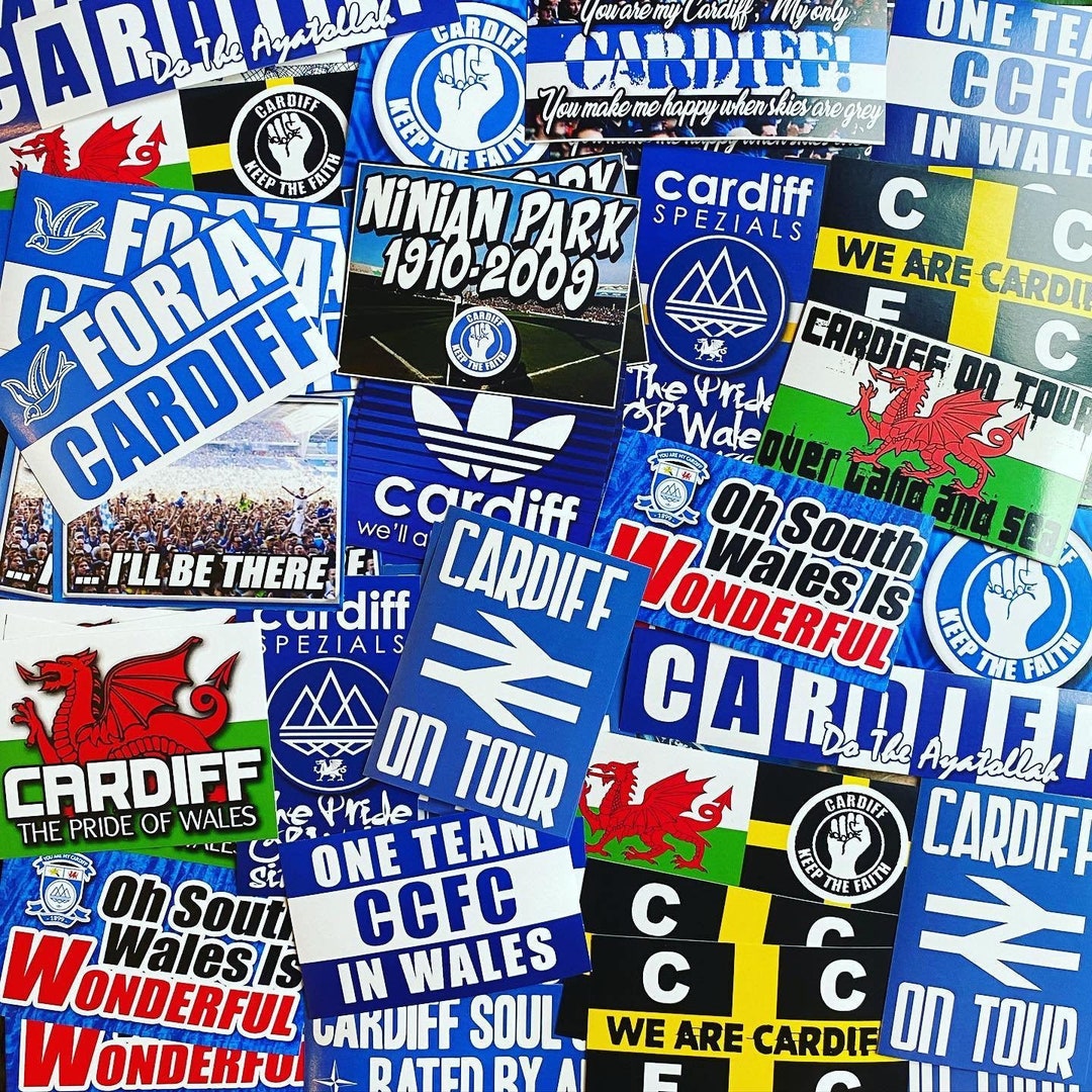 100 X Cardiff City Stickers - Based on Fans Wales Welsh CCFC Poster ...