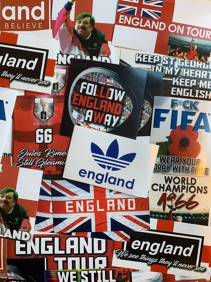 100 X England Stickers Based on Poster Shirt Scarf Pin Badge - Etsy UK