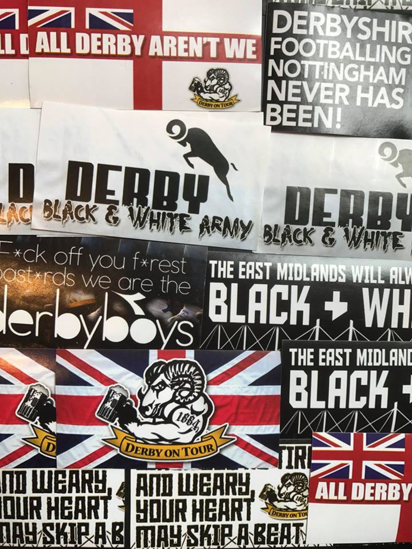 100 X Derby County Stickers Based on Poster Shirt Scarf Pin - Etsy UK
