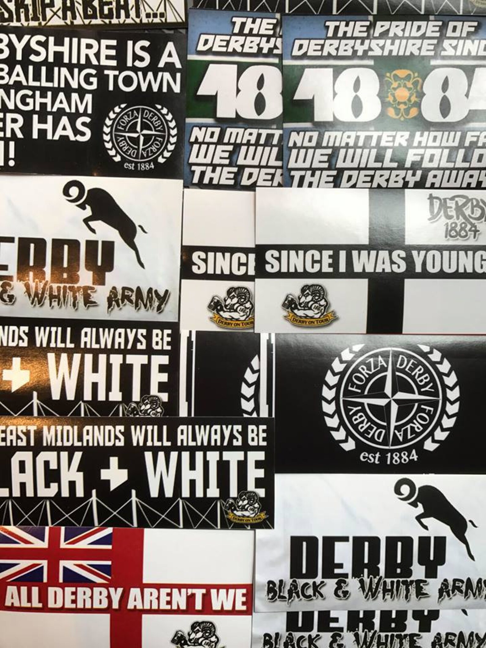 100 X Derby County Stickers Based on Poster Shirt Scarf Pin - Etsy UK
