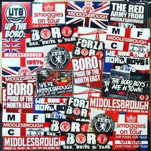 100 X Middlesbrough Stickers - Based on Poster Shirt Scarf Pin Badge ...