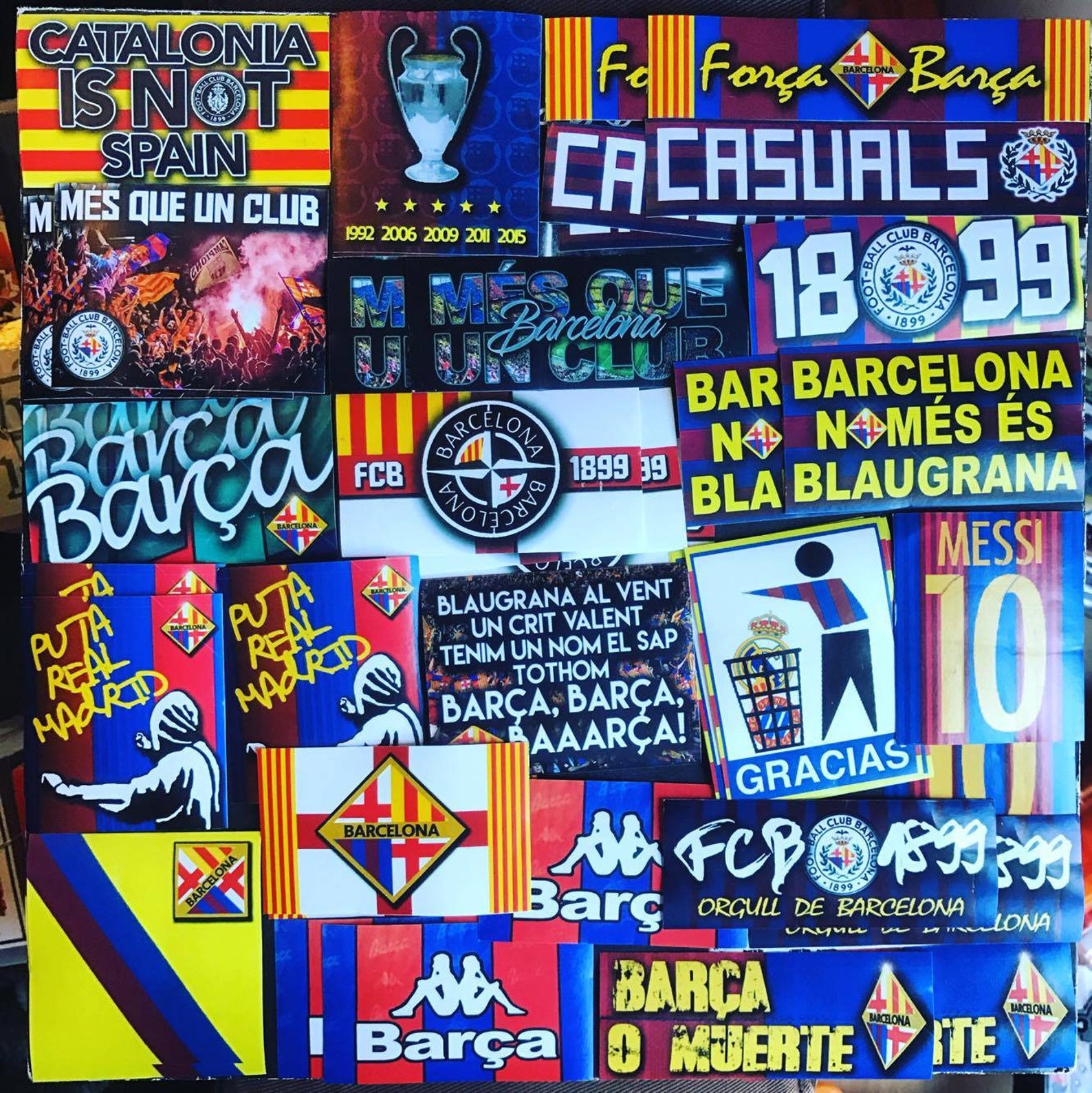 100 X Barcelona Stickers / Pegatinas Barcelona Inspirado Por Ultras La ...