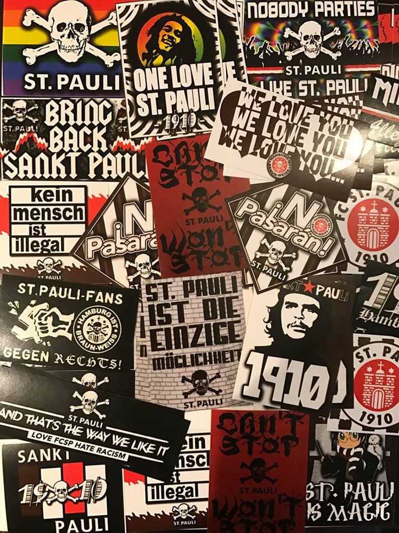 100 X St Pauli Stickers - Inspiriert Von FCSP Aufkleber Poster Fahne ...