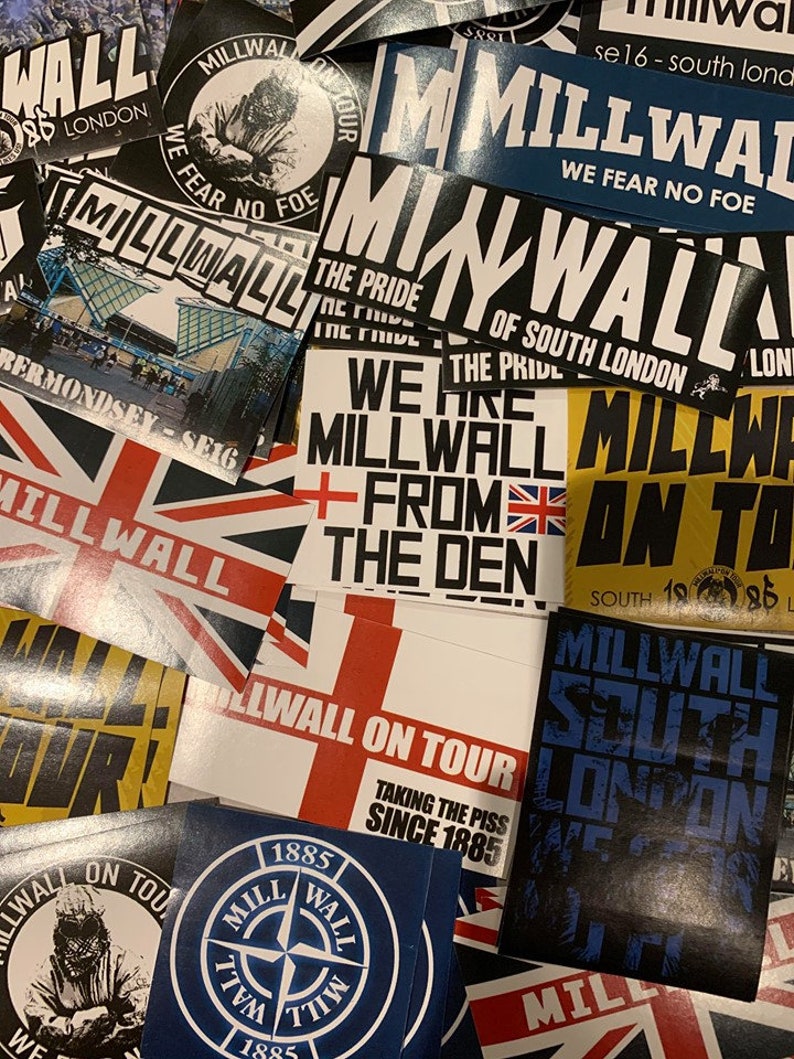 100 X Milwall Stickers - Based on Poster Shirt Scarf Pin Badge ...