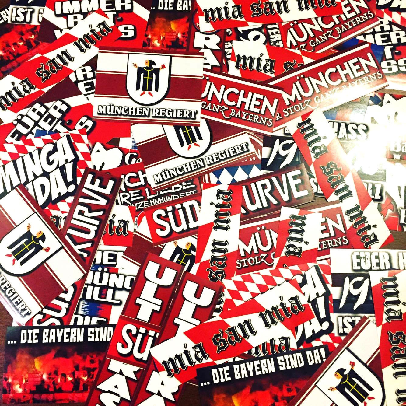 100 X Bayern München Stickers Inspiriert Von FCB Aufkleber Fahne Flagge ...