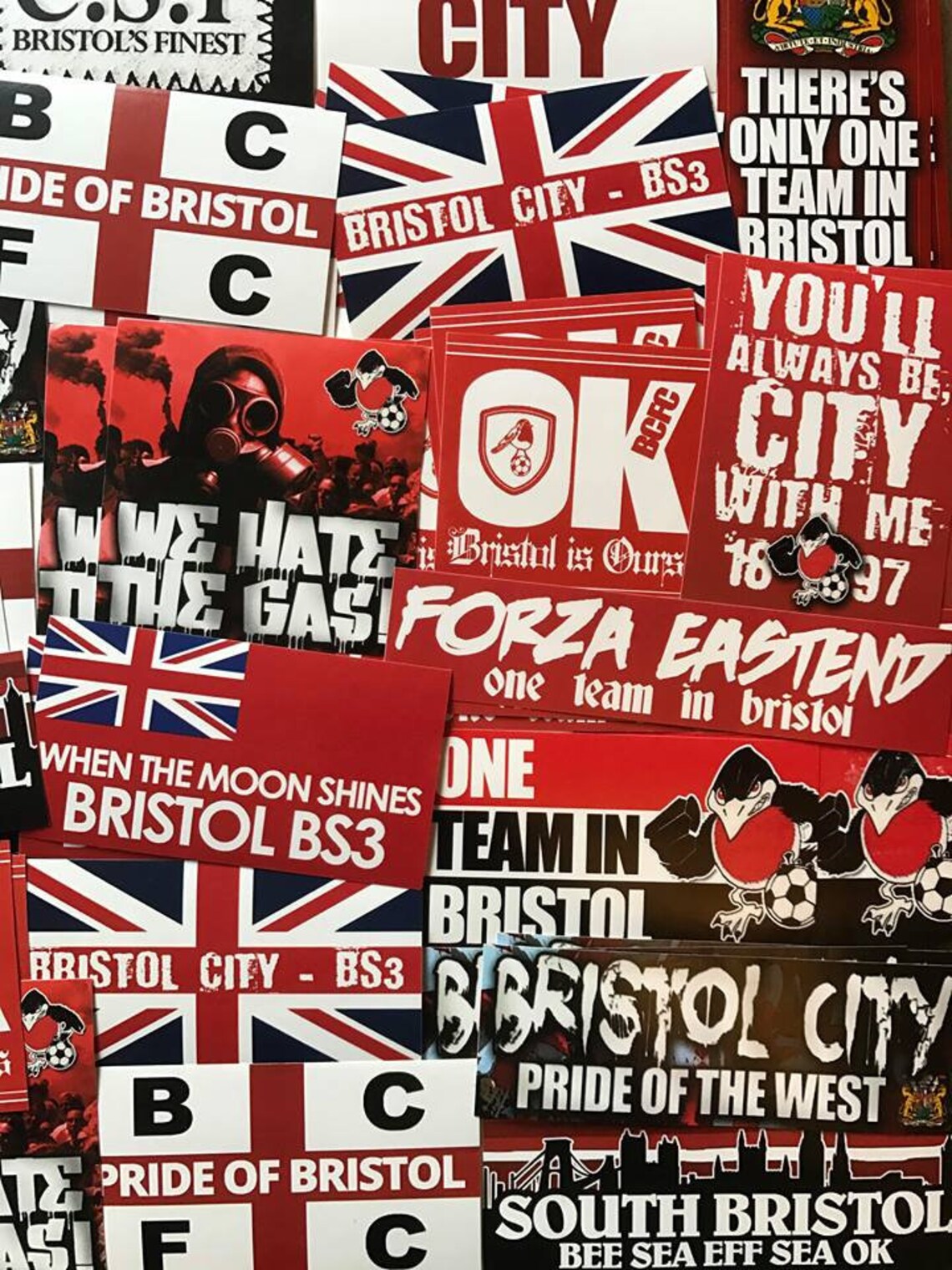 100 x Bristol City Stickers Basado en cartel camisa bufanda - Etsy España