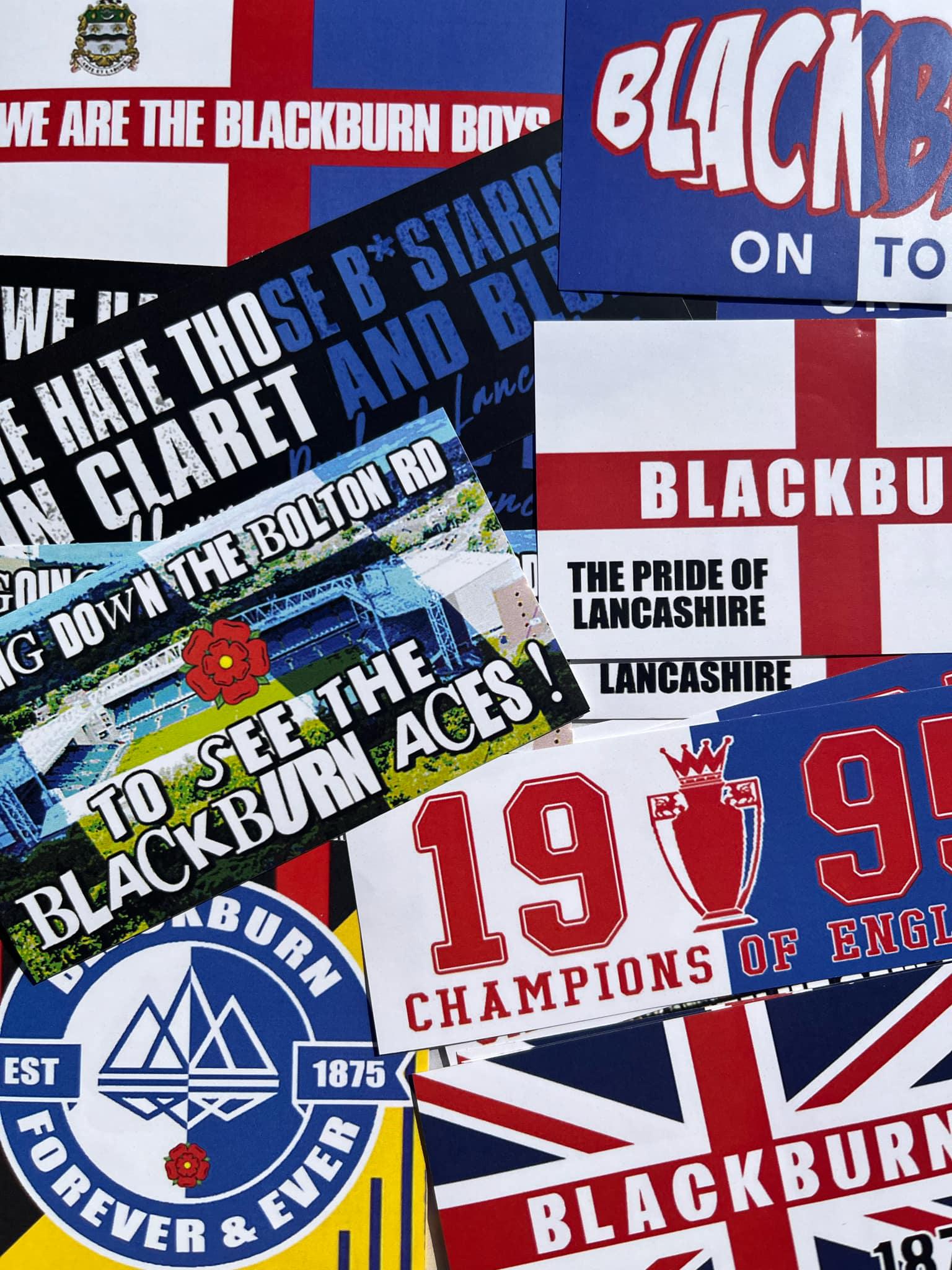 100 X Blackburn Rovers Stickers - Based on BRFC 1995 Ewood Park Poster ...