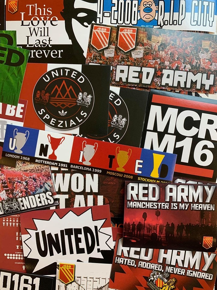 100 X Man United Stickers Based on Programme Badge Poster - Etsy