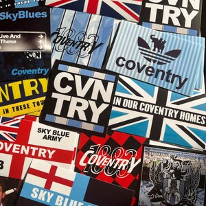 100 X Coventry City Stickers - Based on Scarf Shirt Banner Programme ...