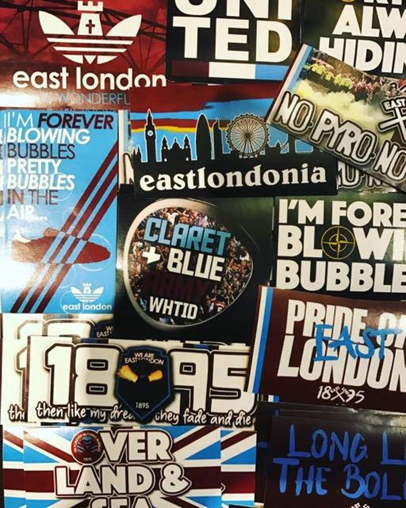 100 X West Ham Stickers Based on ICF Programme Upton Park - Etsy UK