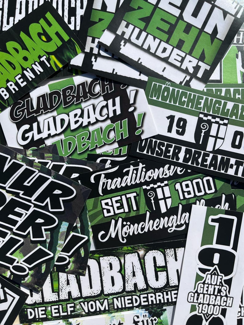 100 X Borussia Mönchengladbach Stickers Inspiriert Von BMG Aufkleber ...