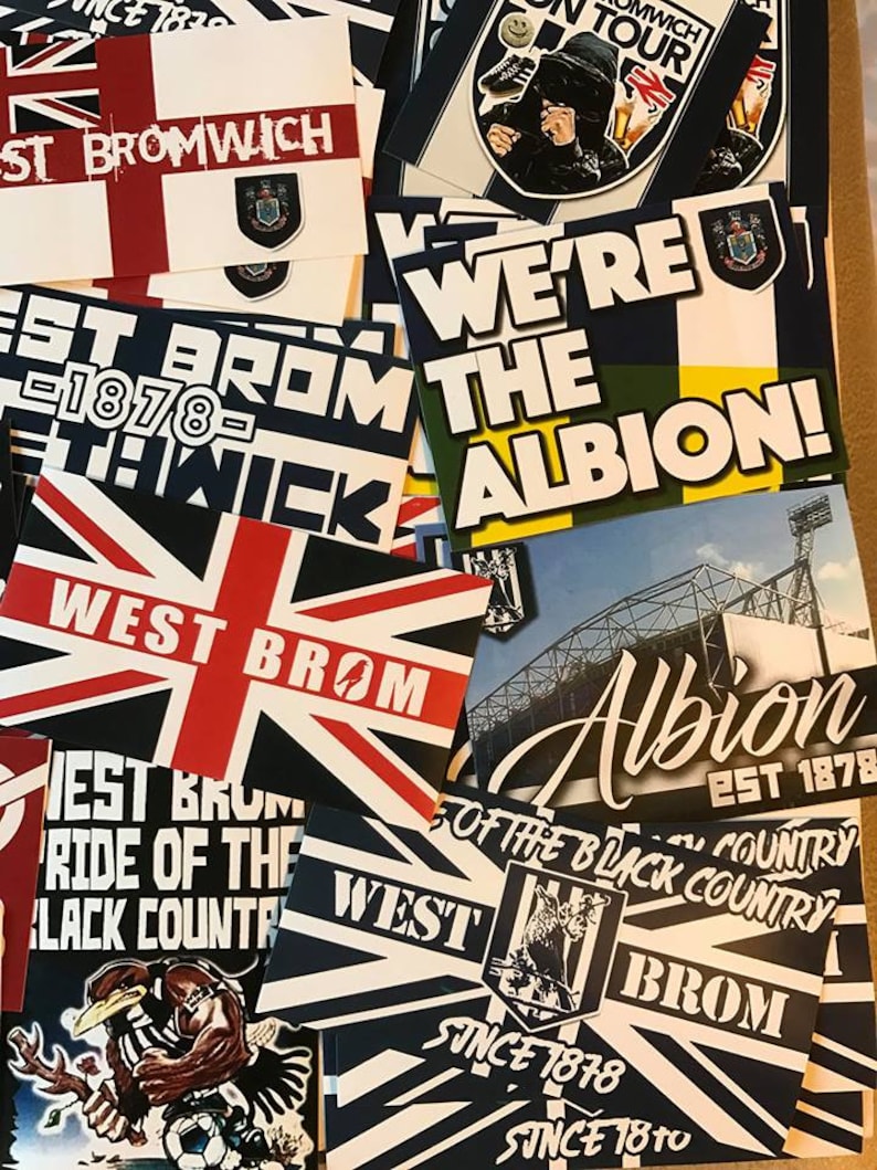 100 X West Bromwich Albion Stickers Based on Poster Shirt | Etsy
