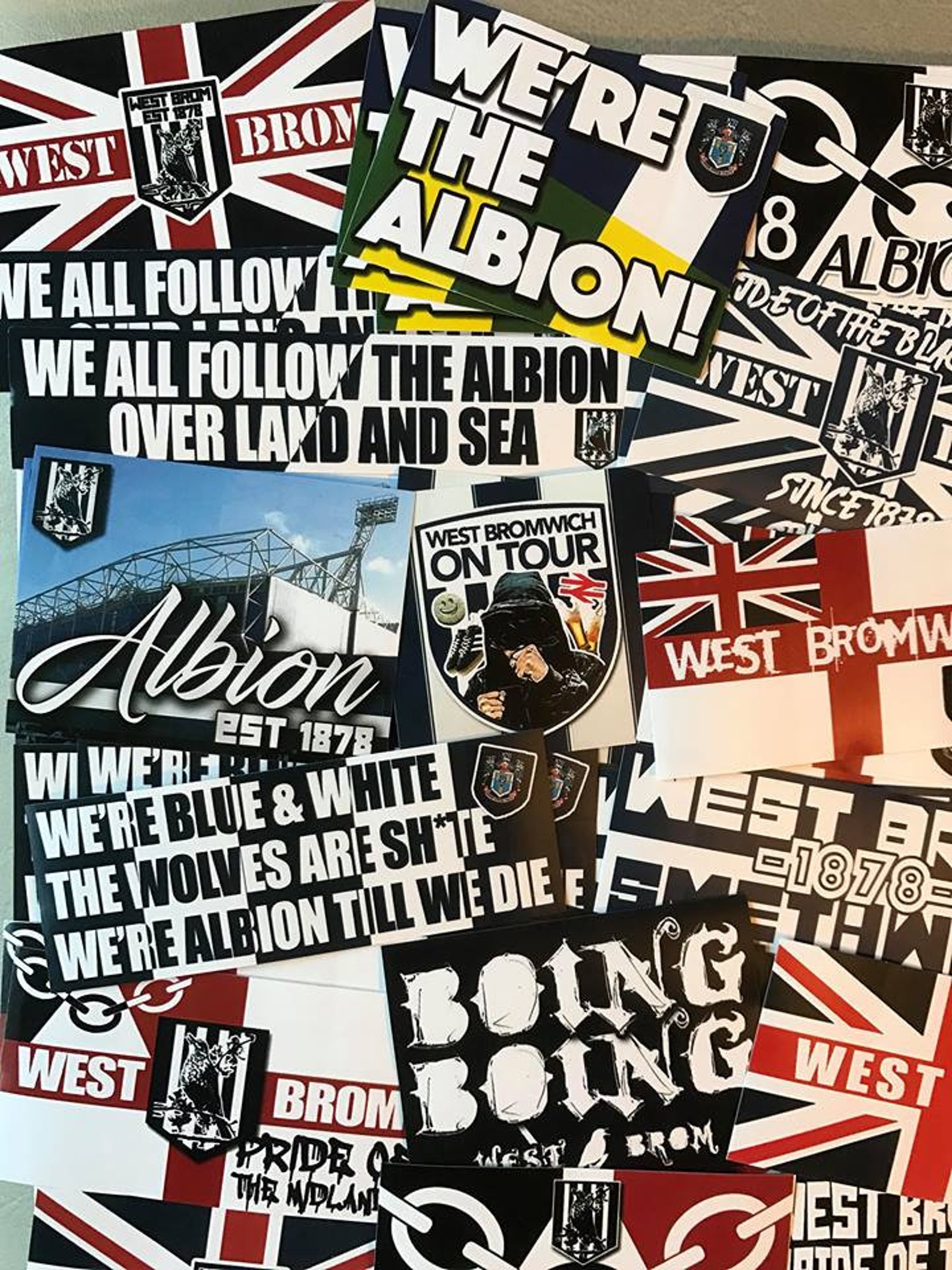 100 X West Bromwich Albion Stickers Based on Poster Shirt | Etsy