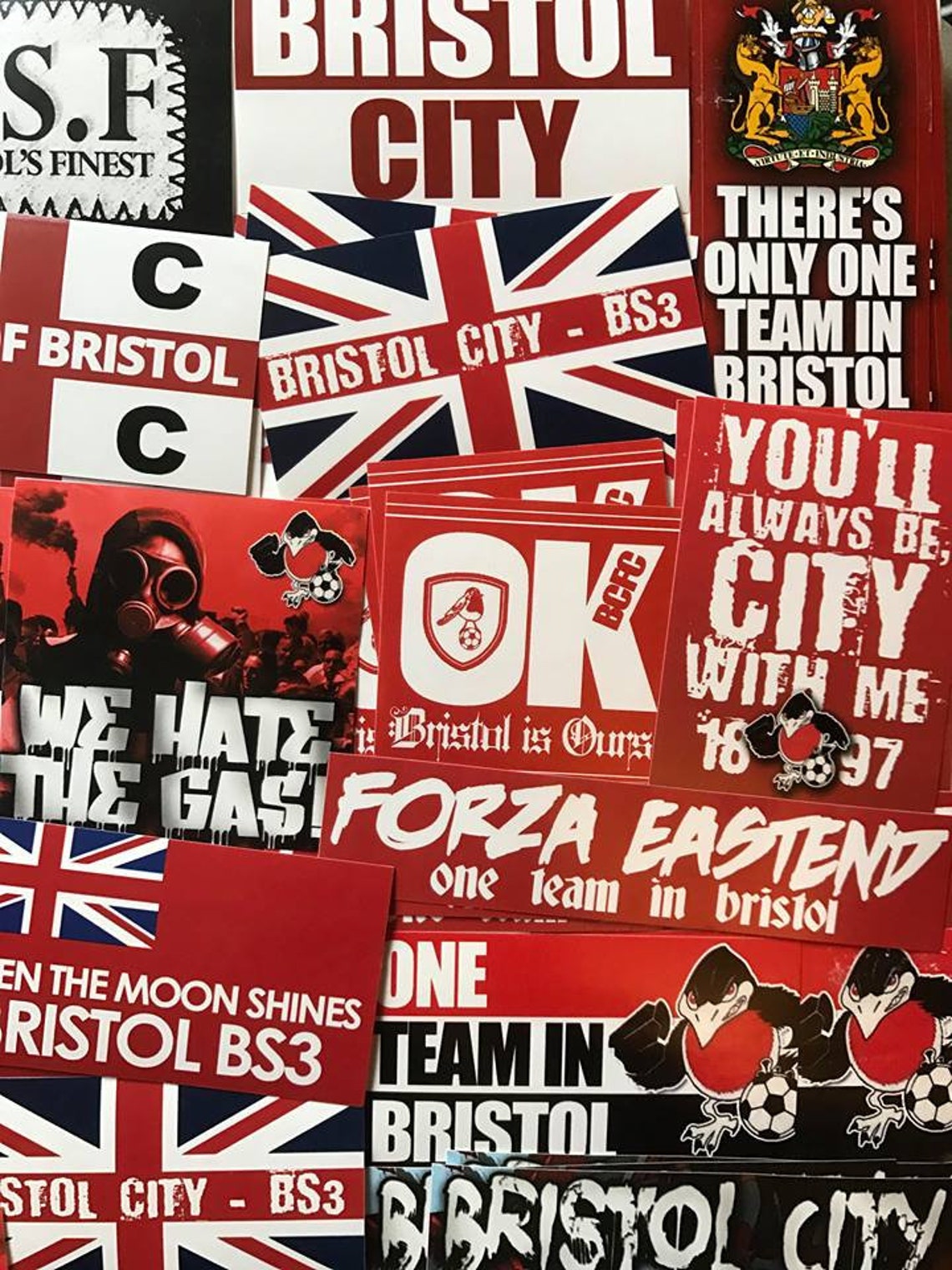 100 X Bristol City Stickers Based on Poster Shirt Scarf Pin - Etsy UK