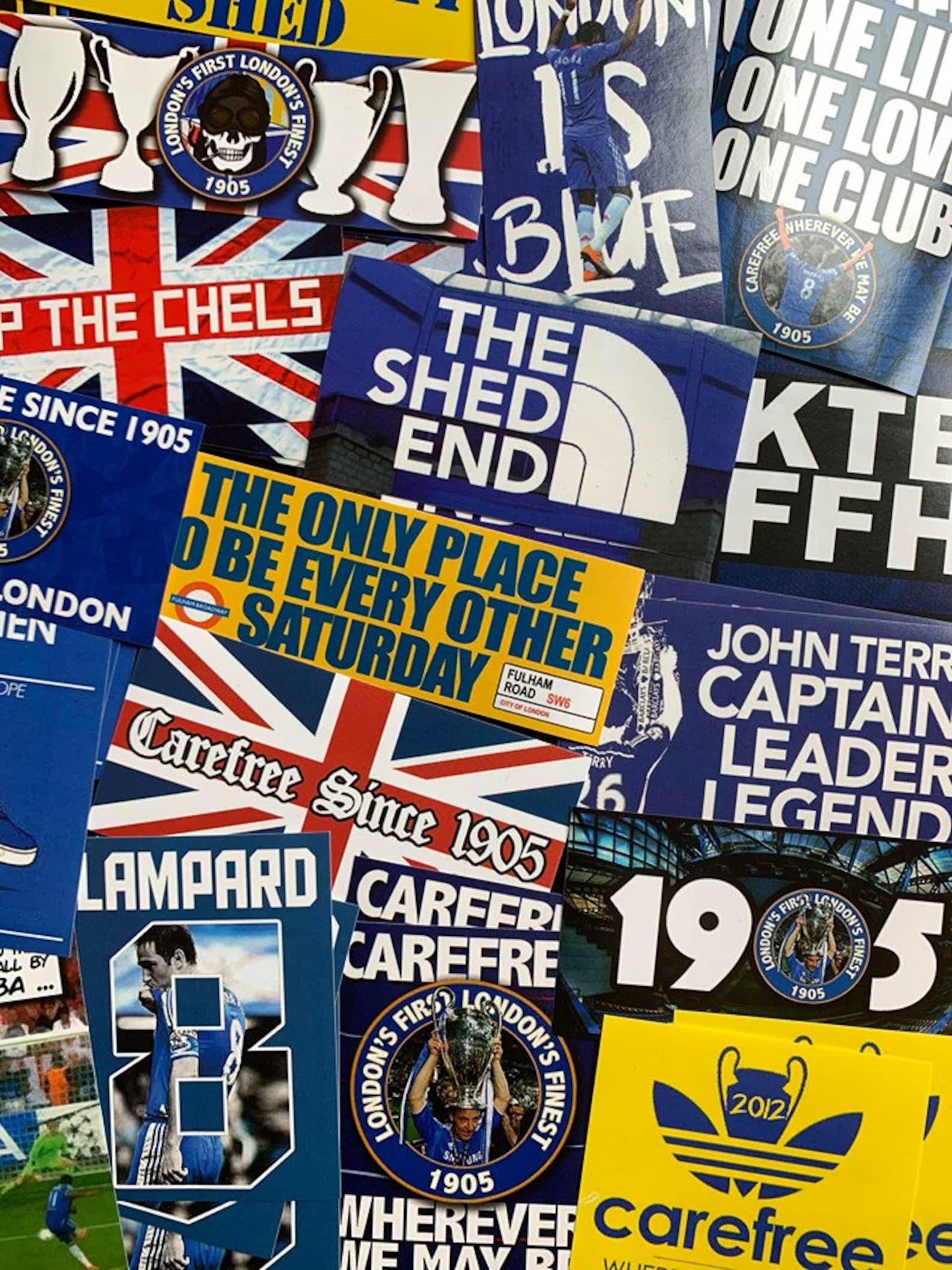 100 X Chelsea Stickers Based on Poster Pin Badge Flag Scarf - Etsy UK