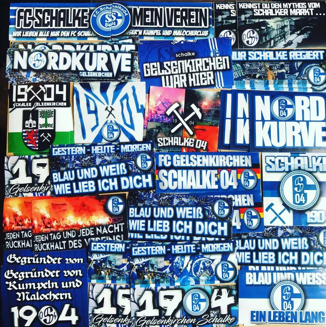 100 x Schalke 04 Stickers inspiriert von Aufkleber Fahne - Etsy