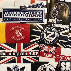 100 X Birmingham City Stickers - Based on Poster Shirt Scarf Pin Badge ...
