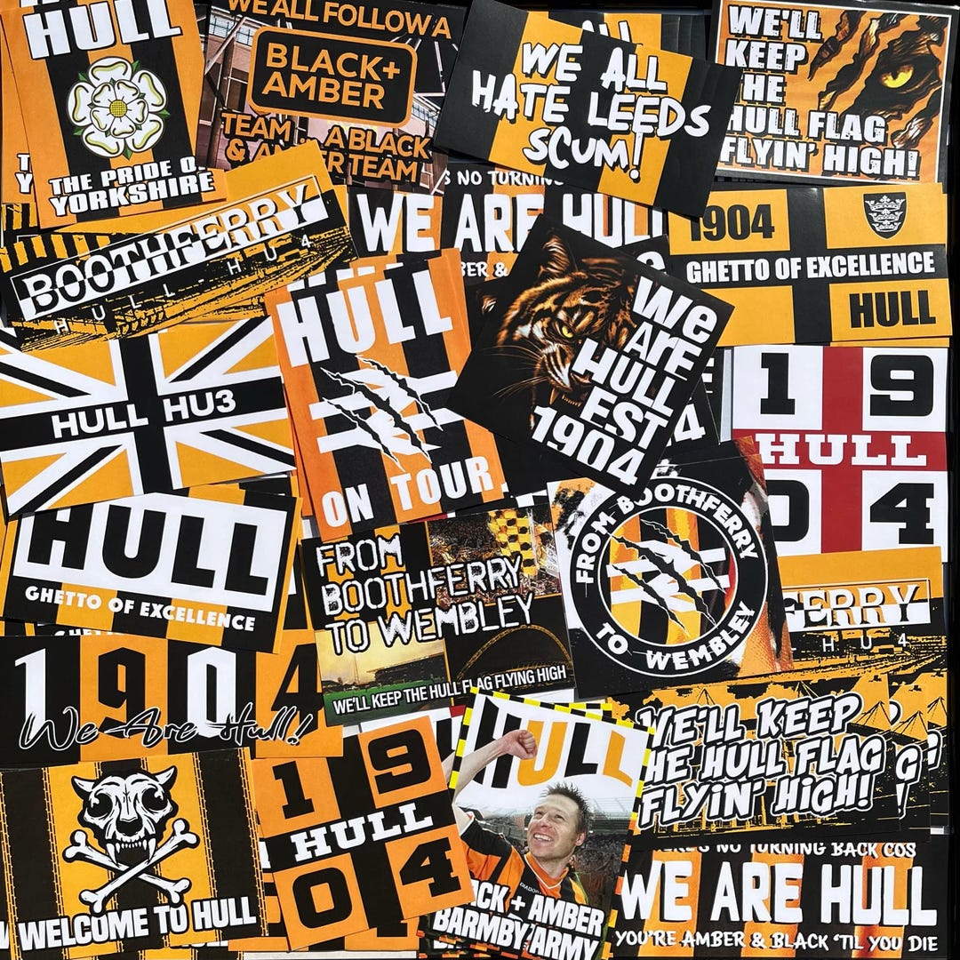 100 X Hull City Stickers - Based on Boothferry Tigers Poster Football ...