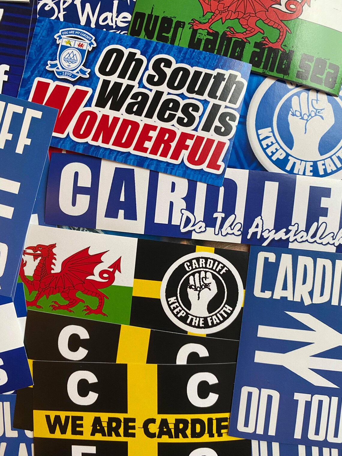 100 X Cardiff City Stickers Based on Fans Wales Welsh CCFC - Etsy UK