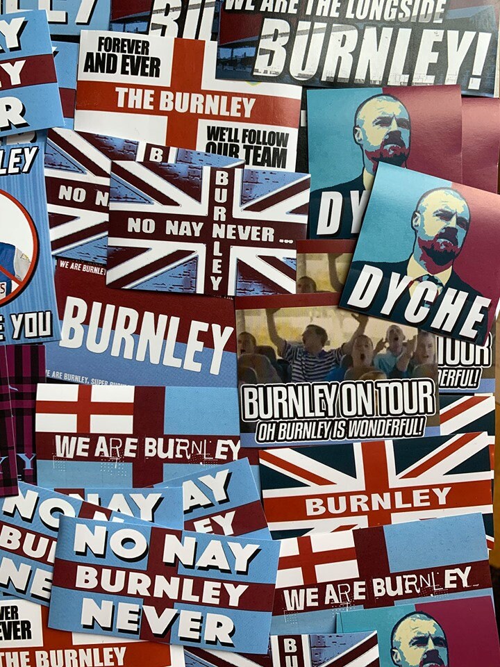 100 X Burnley Stickers Based on Poster Shirt Scarf Pin Badge | Etsy UK